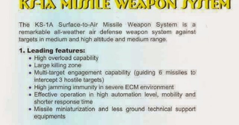 វិទ្យាសាស្រ្តយោធាកម្ពុជា: កាំជ្រួចការពារអាកាសធុន KS-1