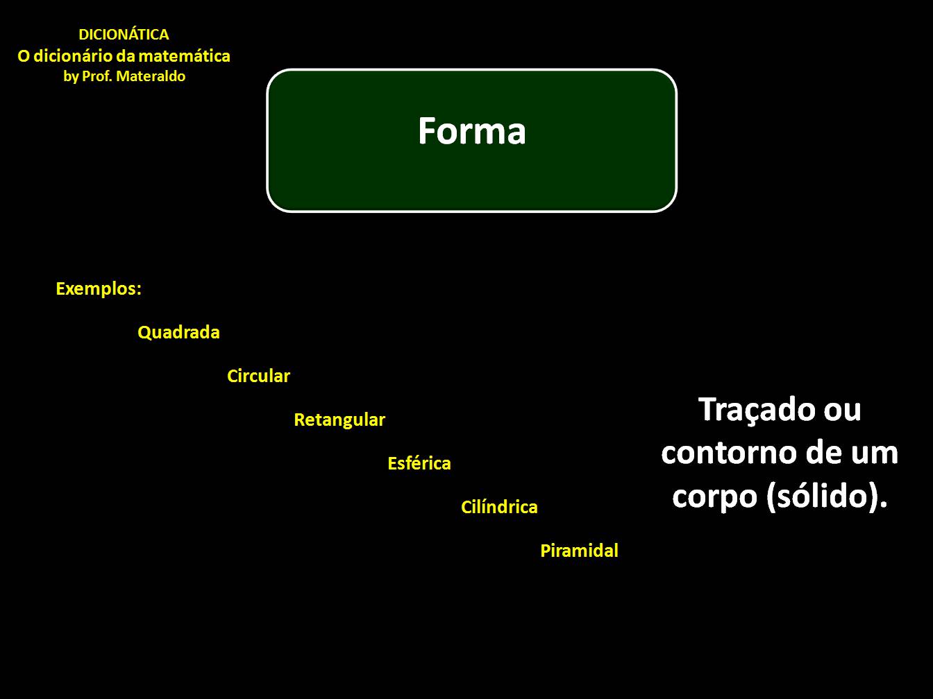 DICIONÁTICA - O dicionário da matemática: Forma
