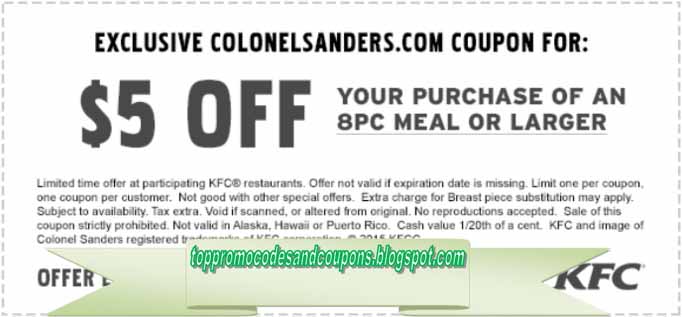 Free Promo Codes and Coupons 2023: Kfc Coupons