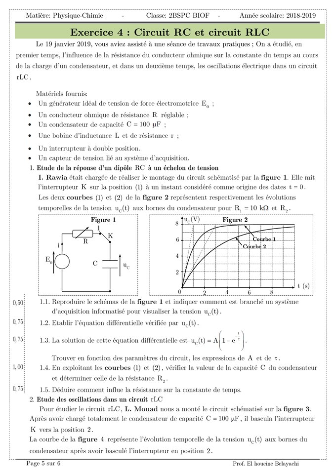 examen blanc physique chimie bac science physique international