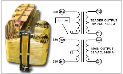 L/C Magnetics: High Current Scott T Transformer, 90 KVA, Output 32 VAC ...