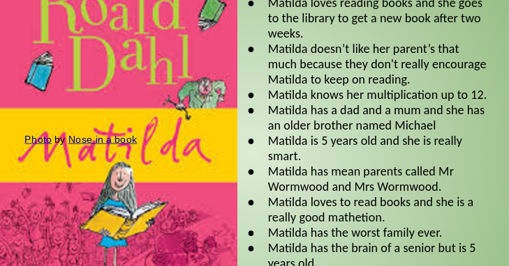Lukah @ Panmure Bridge School: 10 sentences of how Describe Matilda