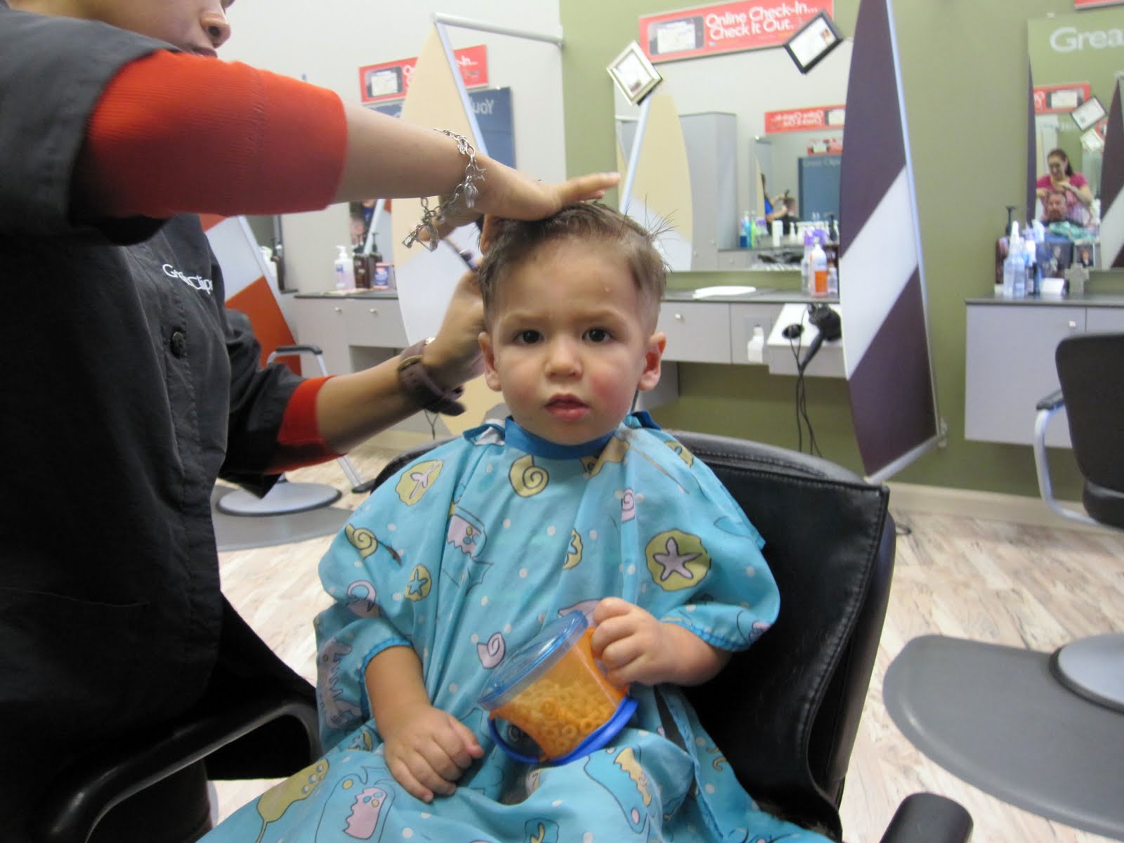 Big Ben and Baby Juliet: First Barber Shop Haircut