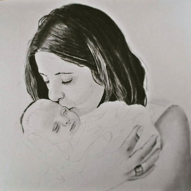 Mãe & Filho- Desenho Realista (Encomenda) - Miguel Botelho