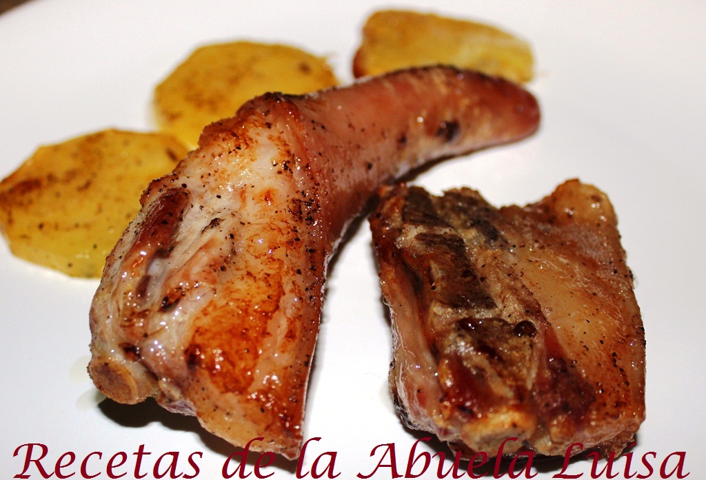 RABO DE CERDO AL HORNO CON PATATAS : Recetas de la Abuela Luisa