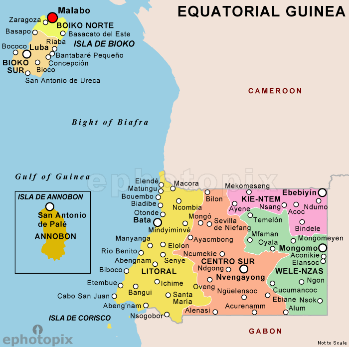 GUINEA ECUATORIAL - MAPAS GEOGRÁFICOS DE GUINEA ECUATORIAL