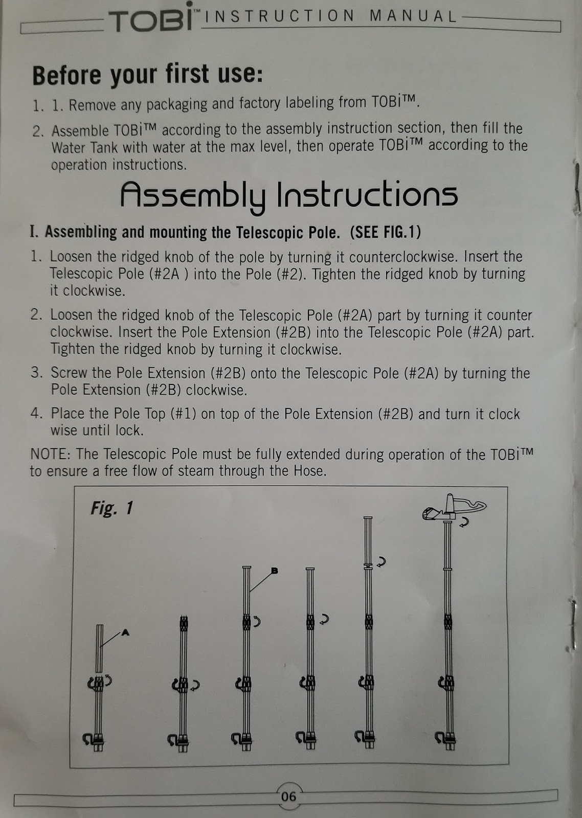 Find Your Manuals Here...: Tobi Upright Steamer Model EC1633 Instrucion ...
