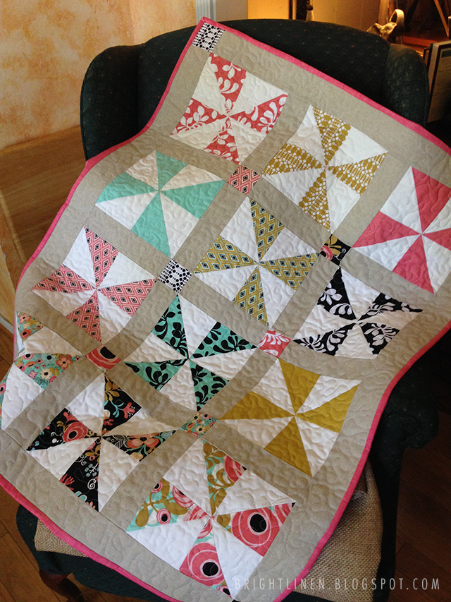 Bright Linen: Baby Girl Pinwheel Quilt