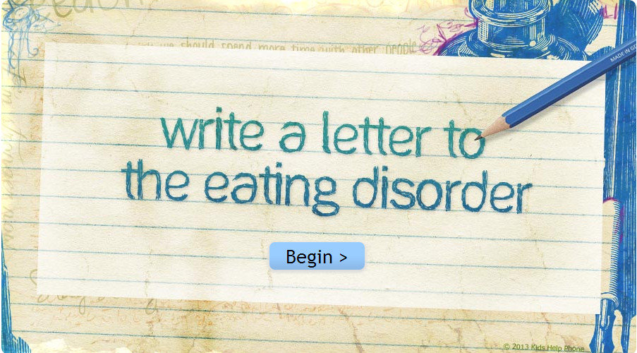 Josh Lockhart Counselling: Write a letter to the Eating Disorder