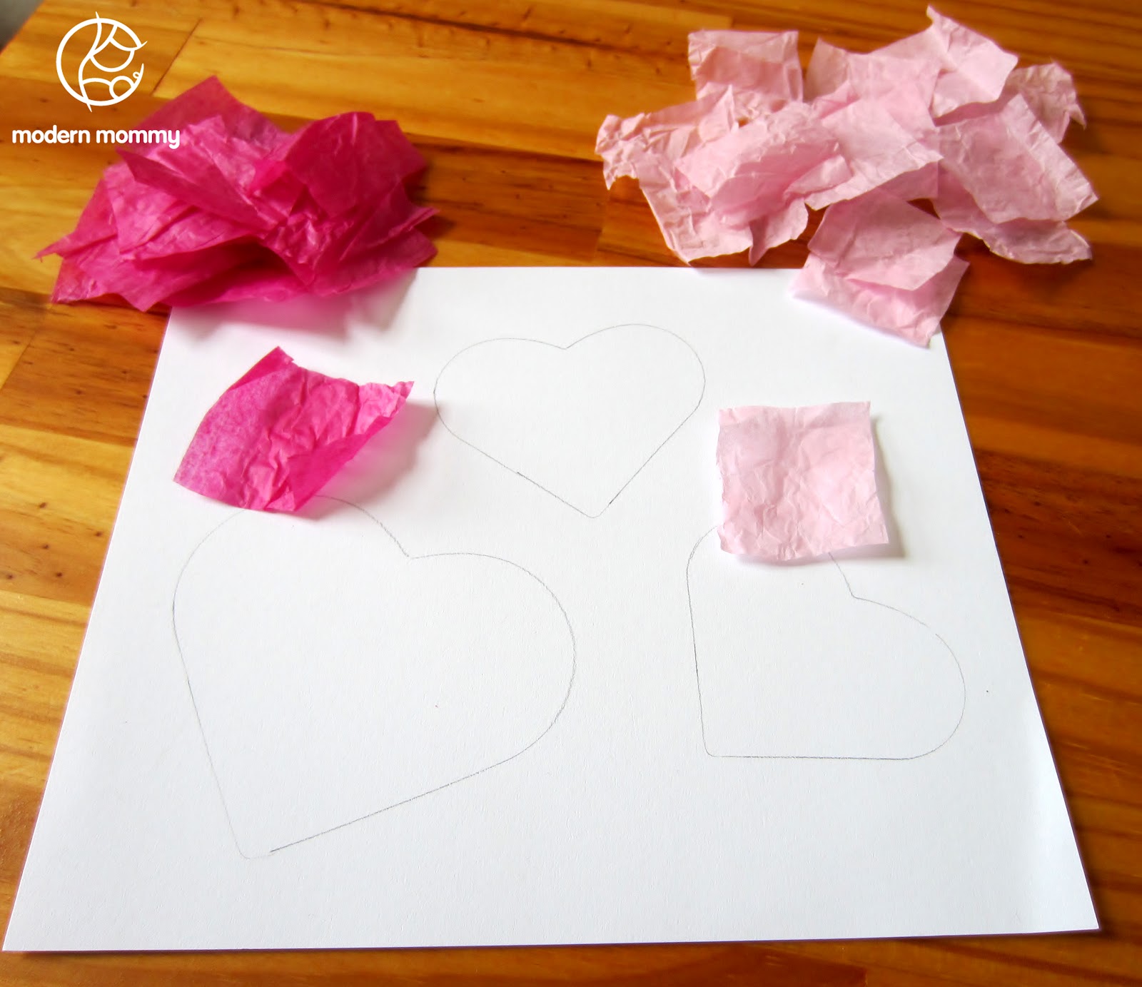 Modern Mommy: Make It Monday: Tissue Paper Heart Valentine