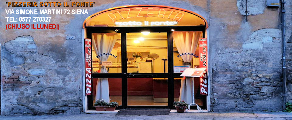 Pizzeria Sotto Il Ponte Siena: Menu Pizzeria