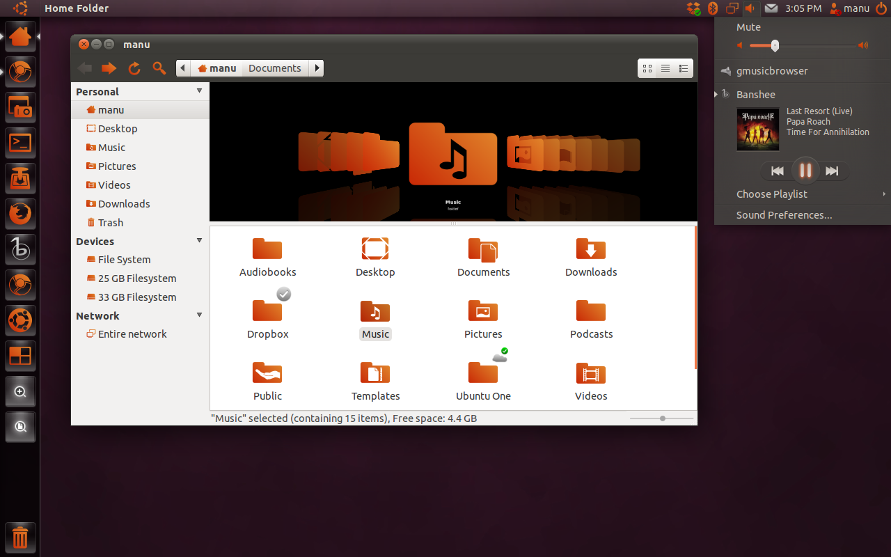 Nautilus Elementary Ambiance Theme + Orange Themed Clarity Icons ...