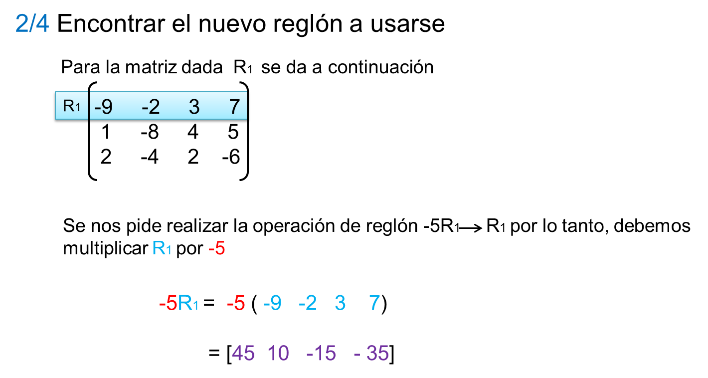 operación con reglones matrices ejercicio 3 ~ sustraendo h