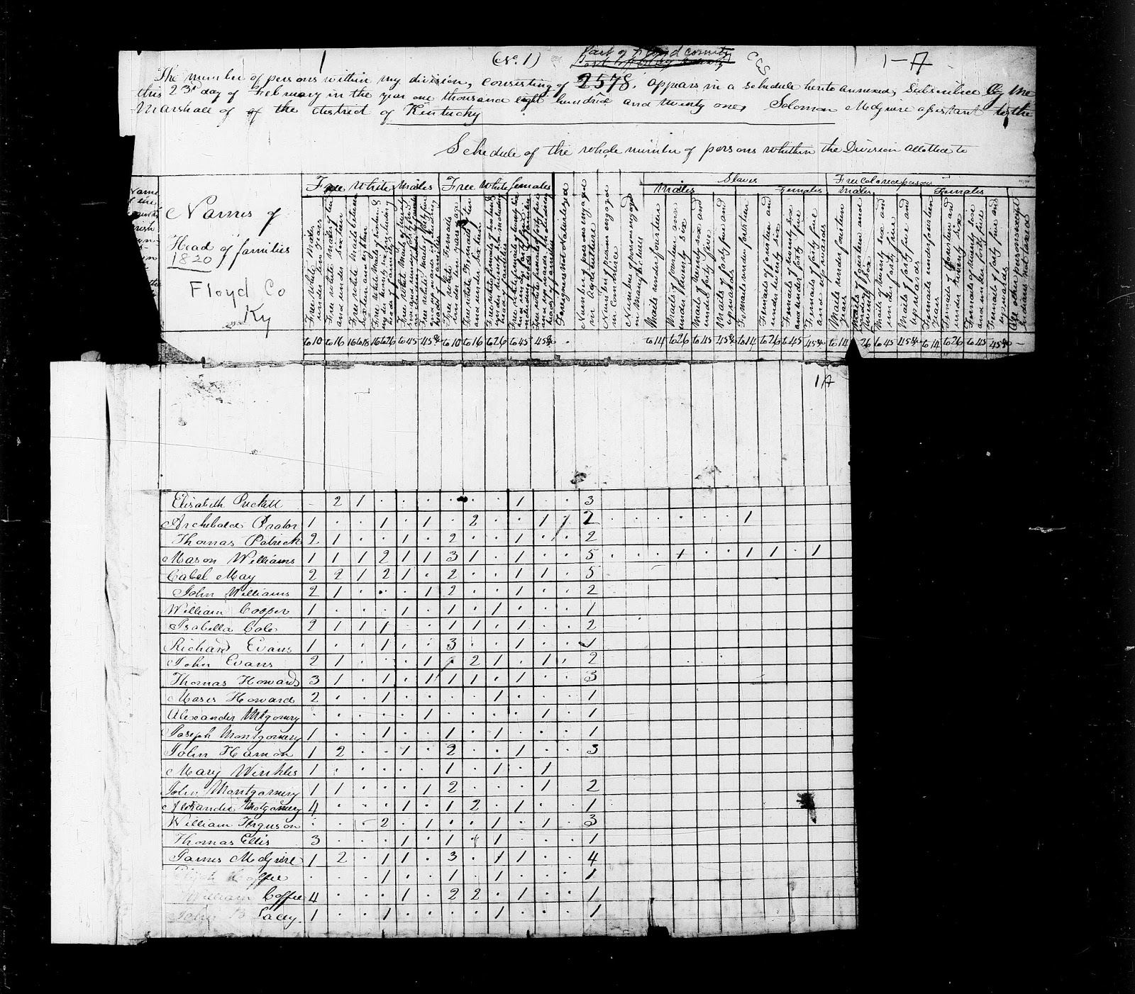Whence We Came: Thomas Howard Jr. 1770-1853, census records 1810 to 1850.