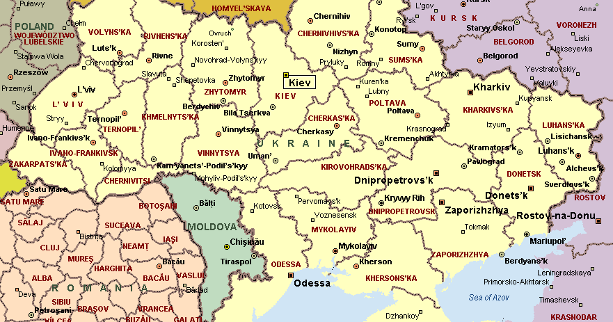 UKRAINE - GEOGRAPHICAL MAPS OF UKRAINE ~ Klima Naturali™