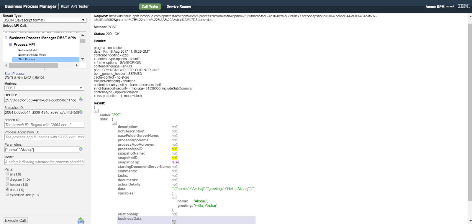 Expose BPD as a Restful Service in IBM BPM