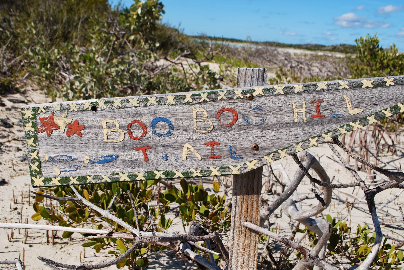 M/V Serenity: Warderick Wells-the trek to Boo Boo Hill.