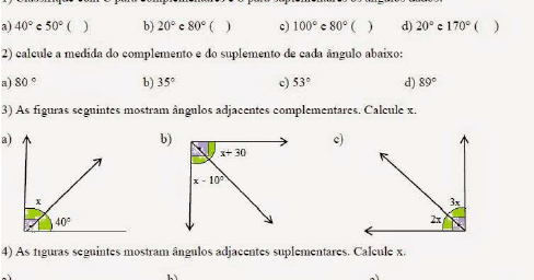 MANIA DE CALCULAR: Exercícios de geometria ( Atividade de geometria ...