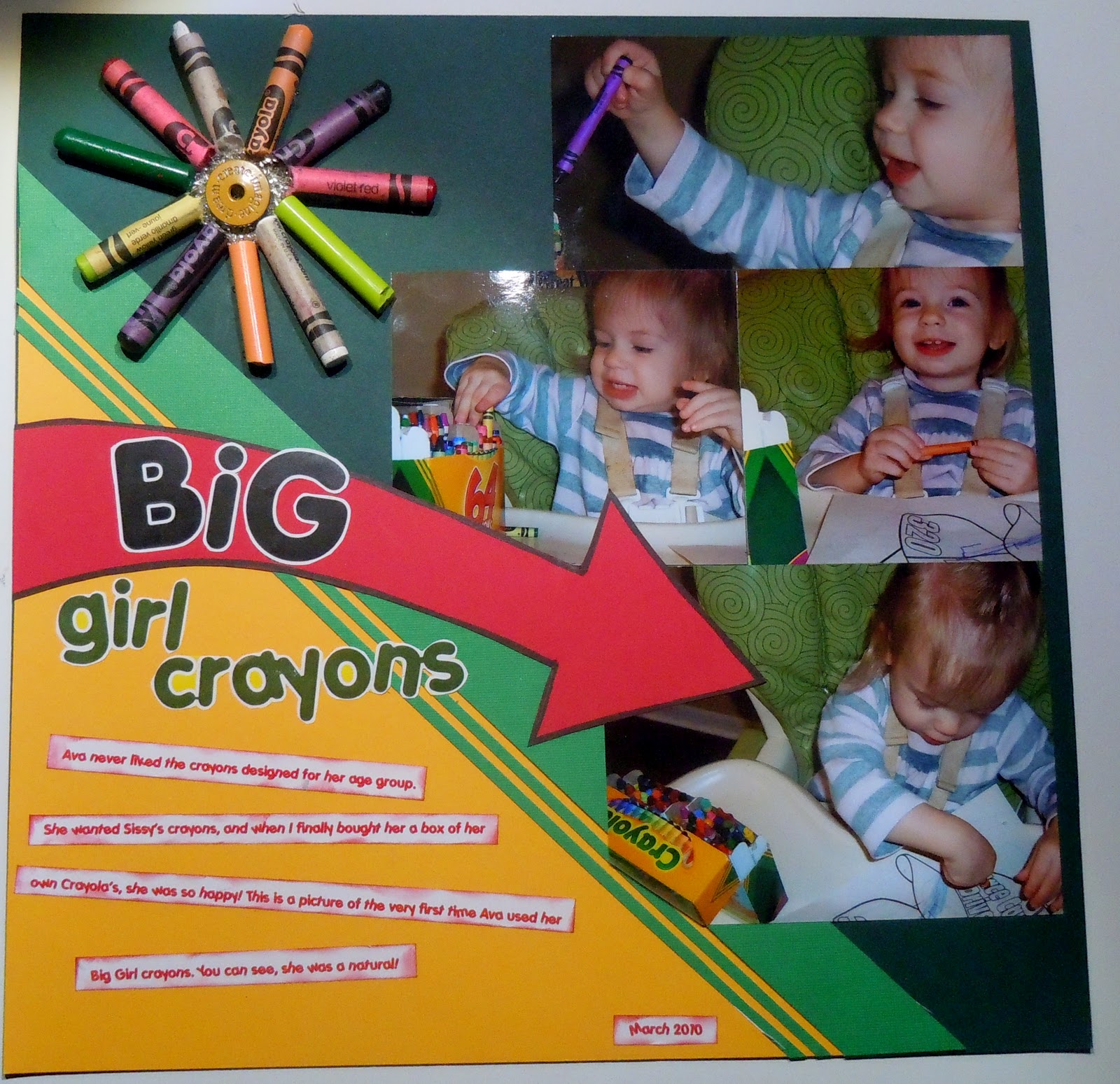 Happily My Ever After: Scrapbooking Your Kid's Artwork with Crayons