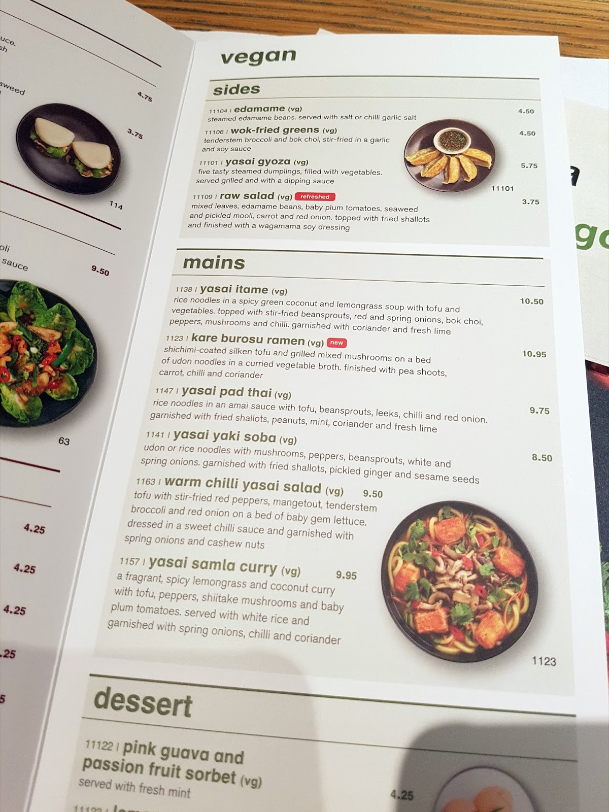Wagamama Menu