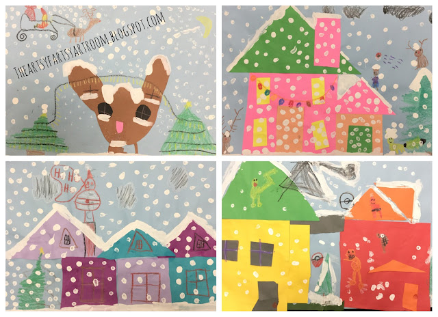 The Artsy Fartsy Art Room: Winter Shape Architecture (2016)