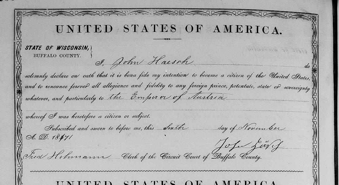 HESCH HISTORY: Johannes Hesch declares....