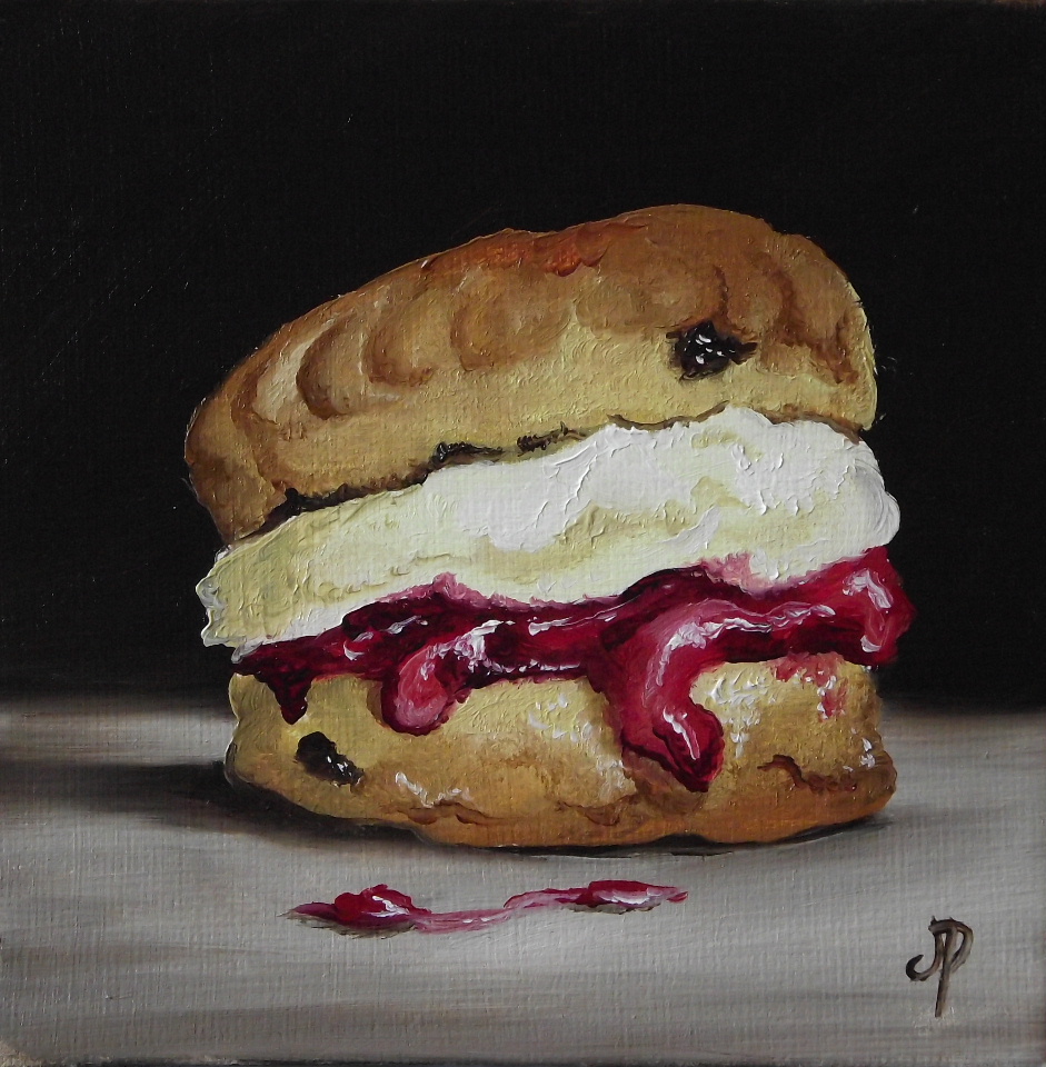 Jane Palmer Fine Art: Little Scone with Jam and Cream