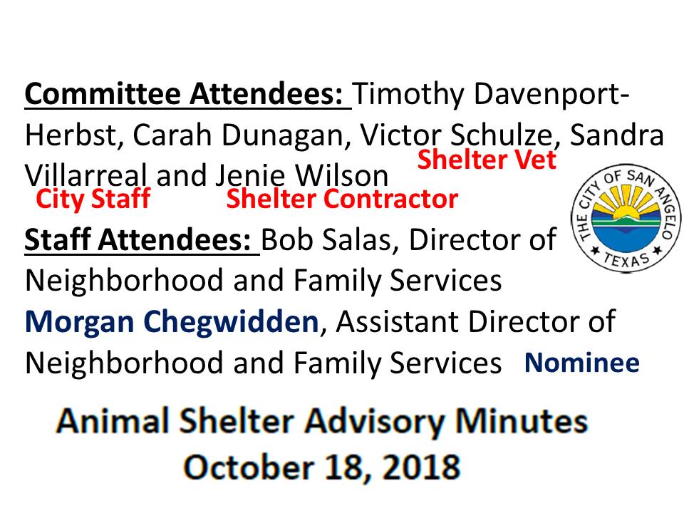 State of the Division: Animal Services Committee to Add City Staff