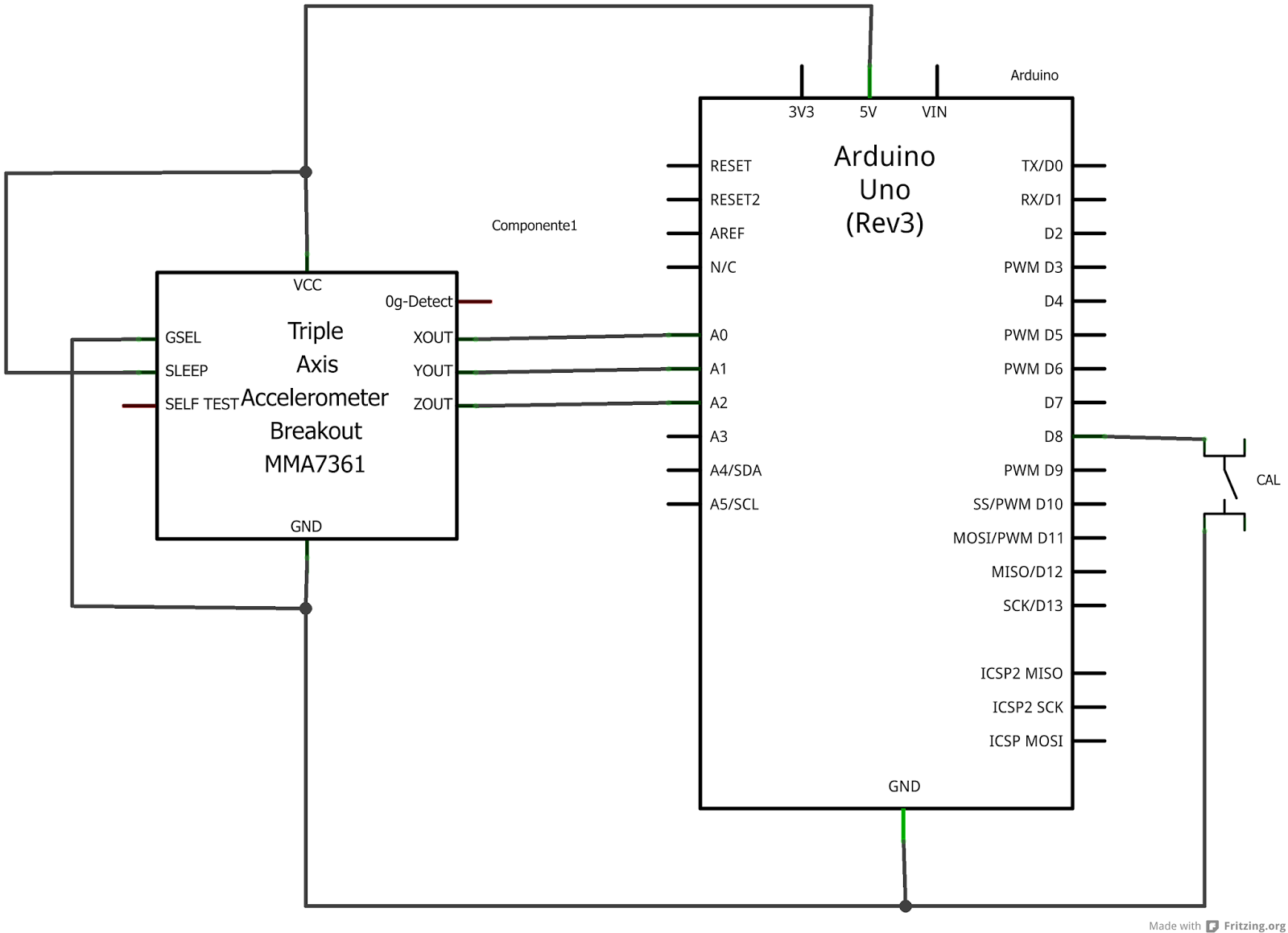 Collegare un accelerometro MMA7361 ad Arduino | danielealberti.it
