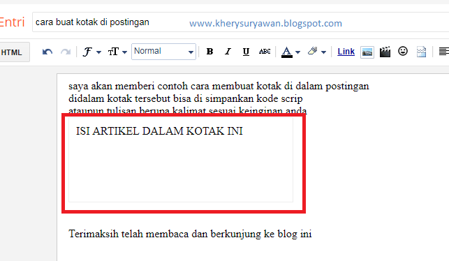 CARA MEMBUAT KOTAK BOX SCRIPT PADA POSTINGAN BLOG - Buku Ajaran SMA SMK