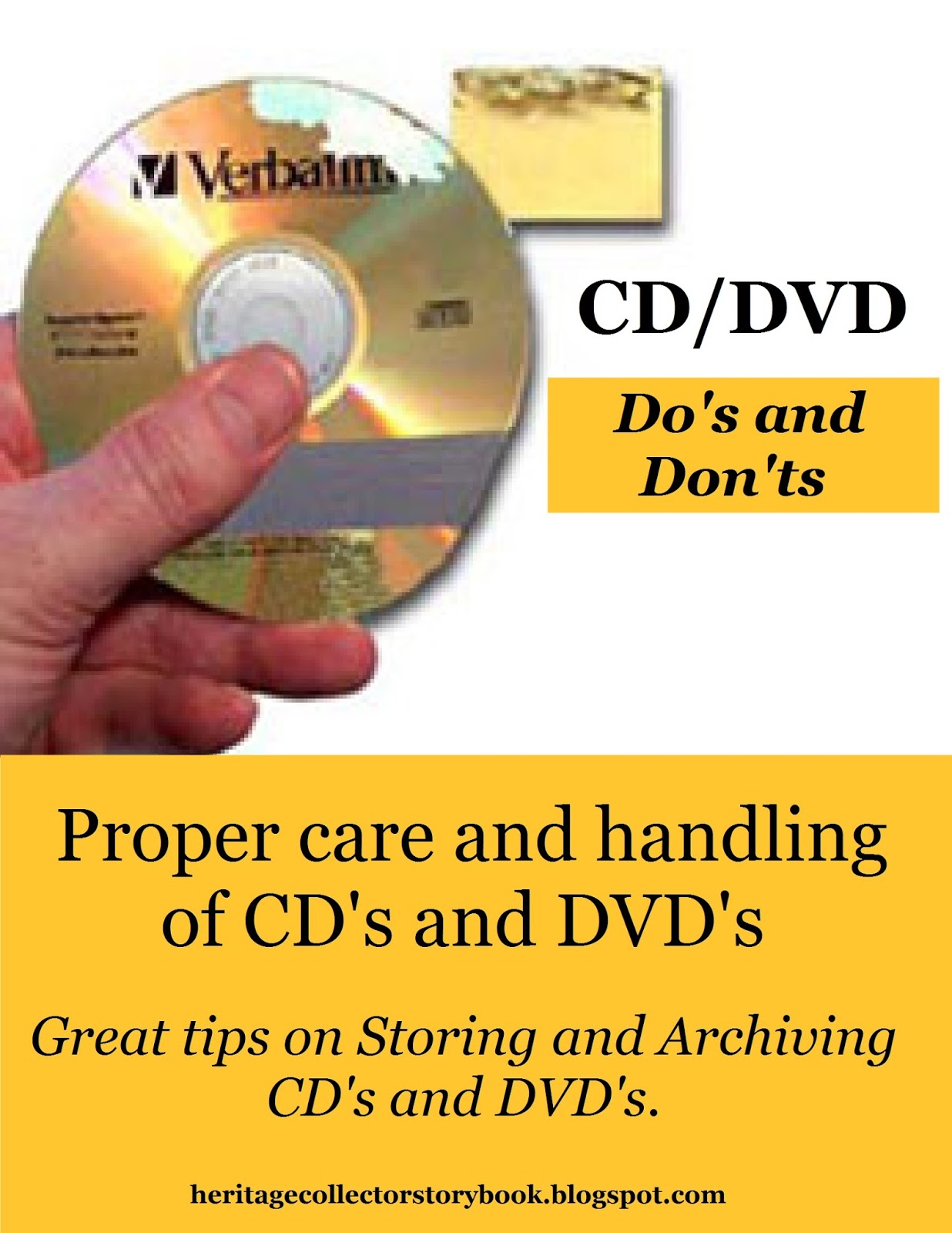 Heritage Collector Storybook: Proper Care and Handling of CD's and DVD's
