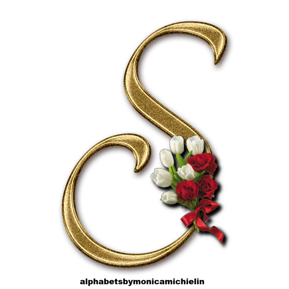 Free Alphabets: GOLDEN ALPHABET WITH ROSES, ALFABETO DOURADO COM ROSAS