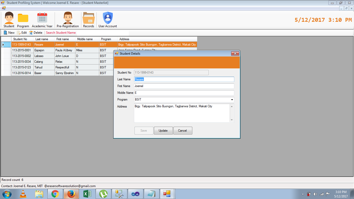 Student Profiling System using VB.Net and MS SQL Server 2008 R2 ...