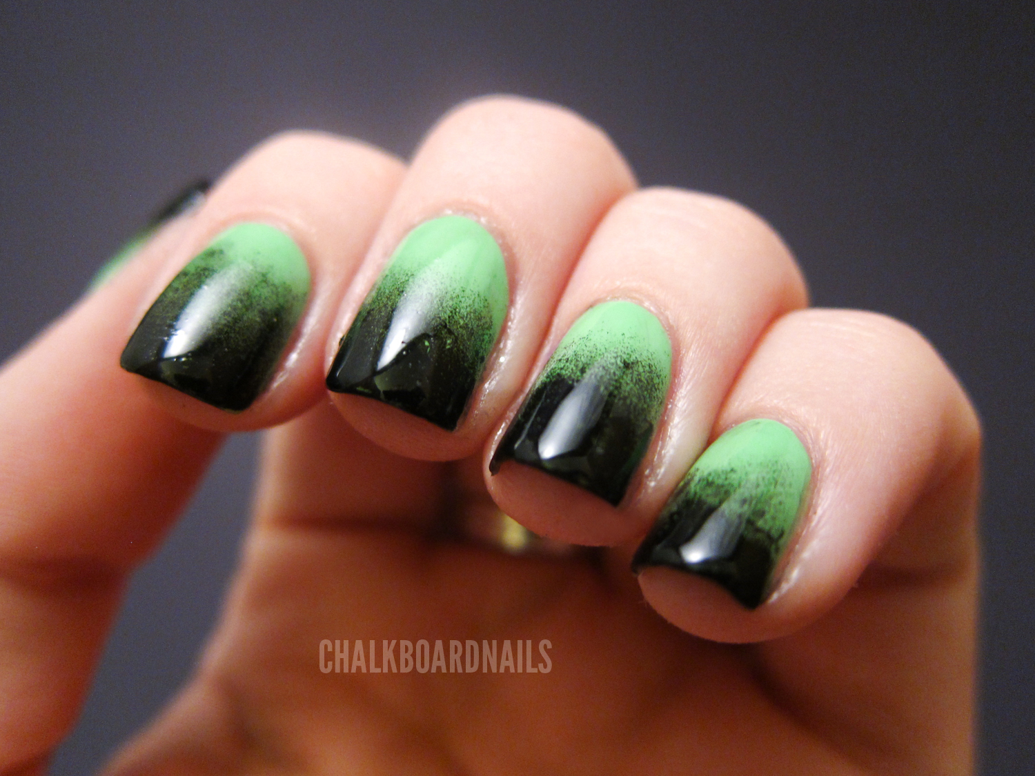 Festive Green Gradient | Chalkboard Nails | Phoenix, Arizona Nail Artist
