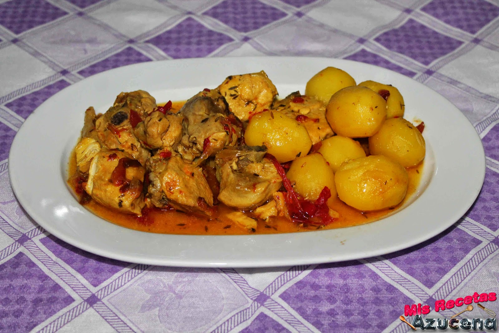 Mis Recetas: Pollo con Azafrán y tomillo.