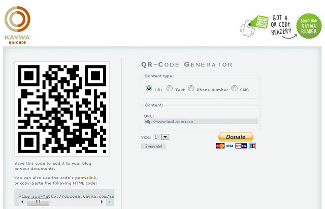Crear códigos Qr online es fácil con Kaywa ~ Curiosidades de Hoy