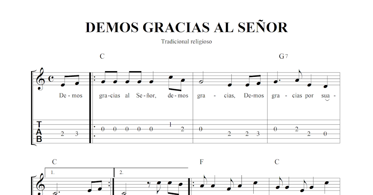 CEMCRUZ: DEMOS GRACIAS AL SEÑOR + PARTITURA + TAB PARA GUITARRA