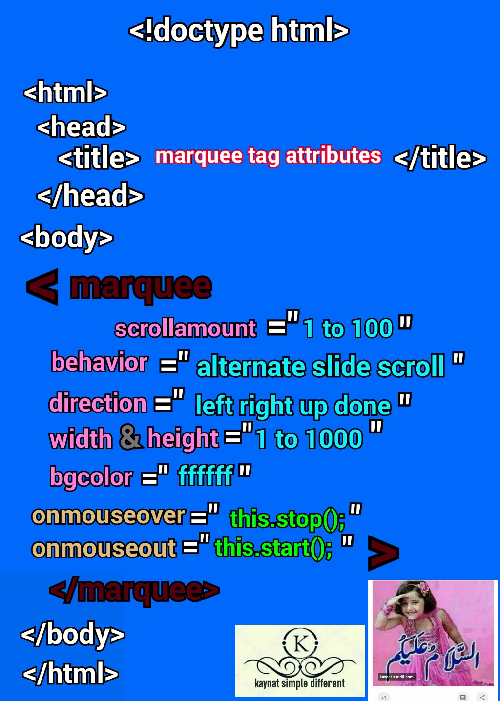 Kaynat Simple Different Foundation Best Way Marquee Tag Attributes In Html5