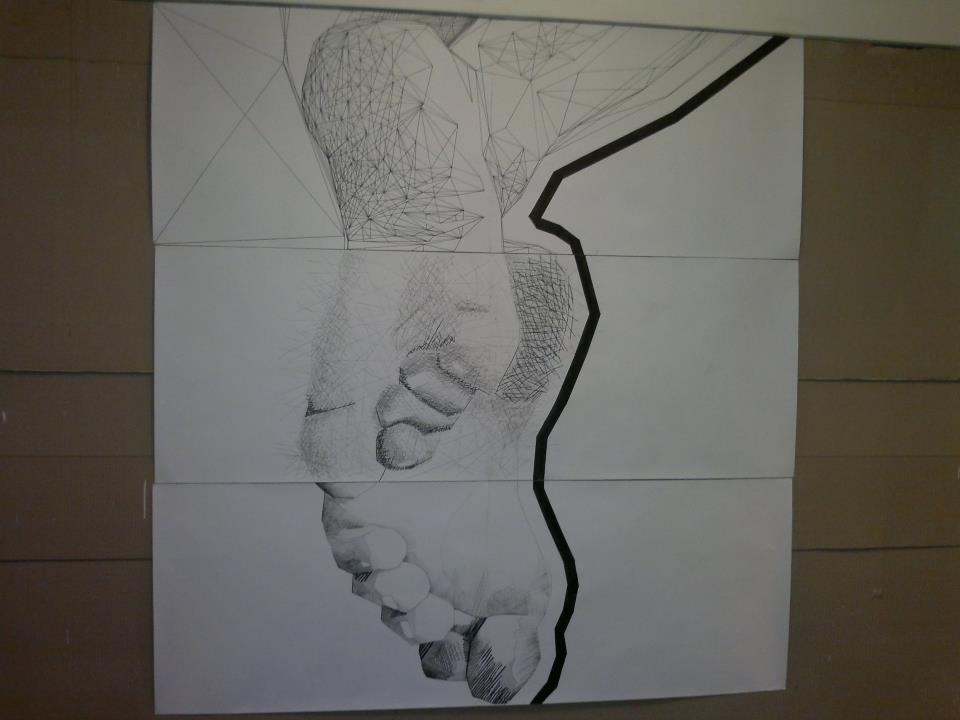 Aleksandra Supińska/ Artysta-grafik: "Wielka stopa", rysunek 200x210