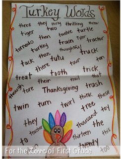 For the Love of First Grade: Turkey Tongue Twisters