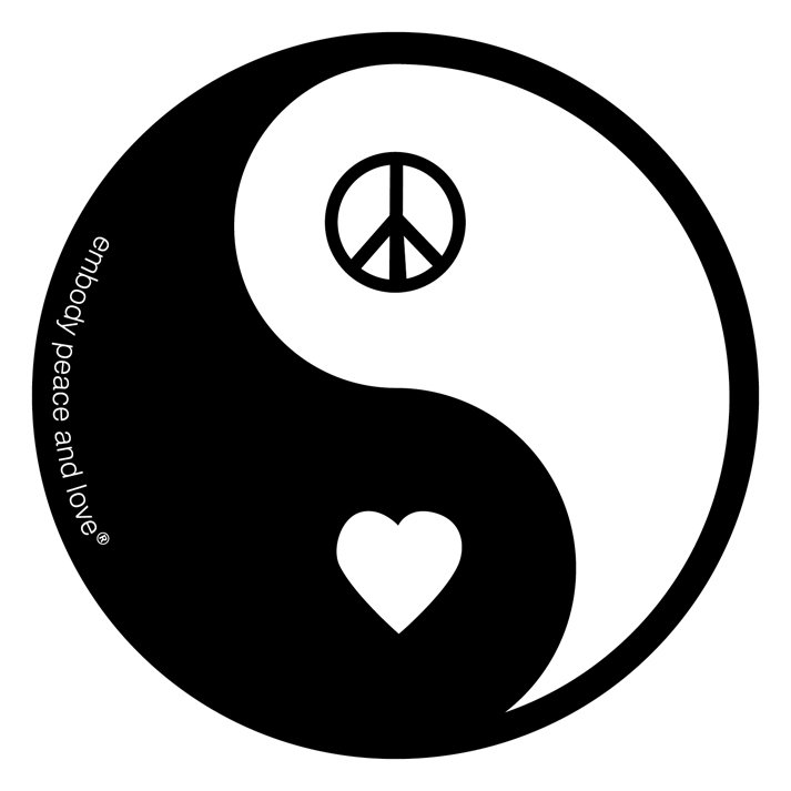Embody Peace and Love®: Yin Yang & Peace & Love sticker