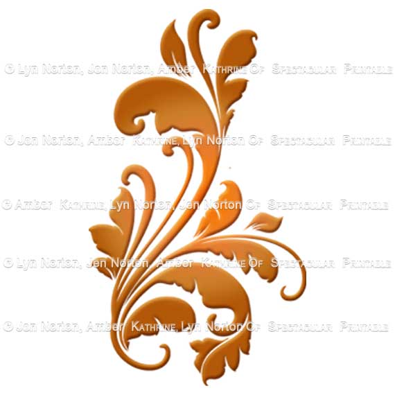 Spectacular Printable: October 3rd Floral Fall Flourish Clip Art Freebie