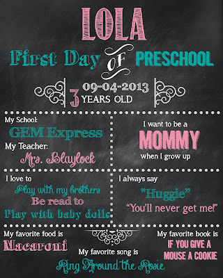 Grant Avenue Design: FREEBIE! FREEBIE! First Day of Preschool FREEBIE!