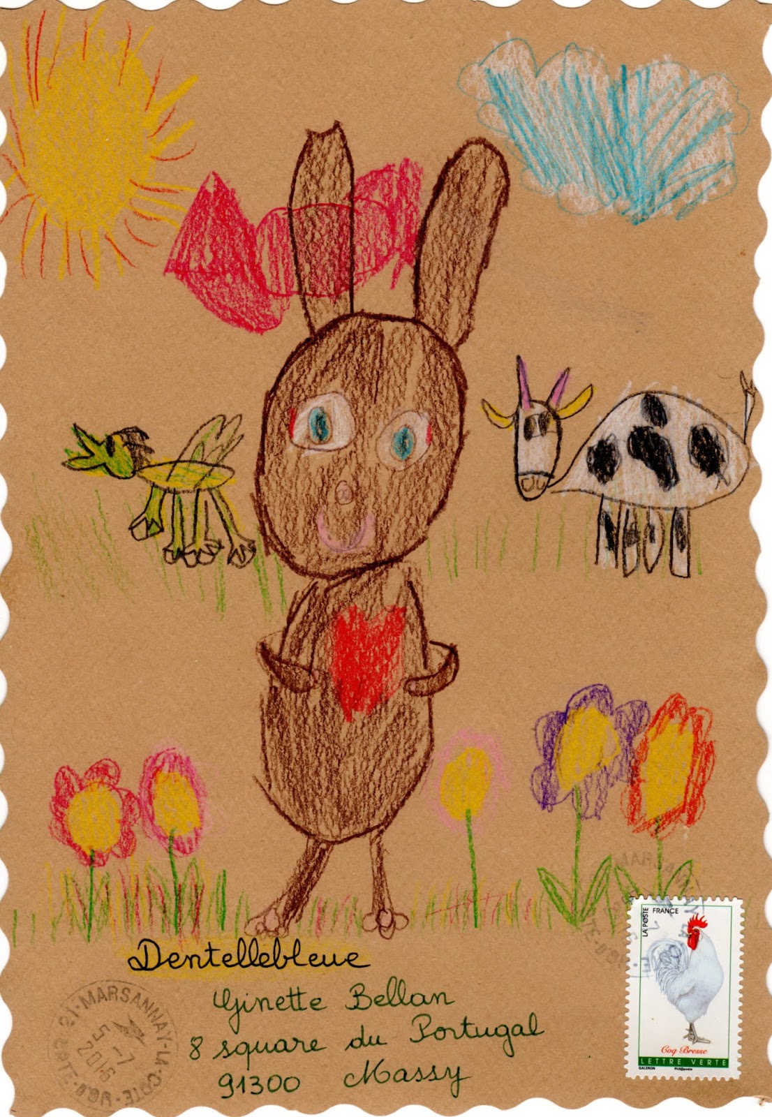 Dentellebleue s'éclate avec le mail-art: Oeuvre collective de la classe ... Dentellebleue s'éclate avec le mail-art: Oeuvre collective de la classe ...