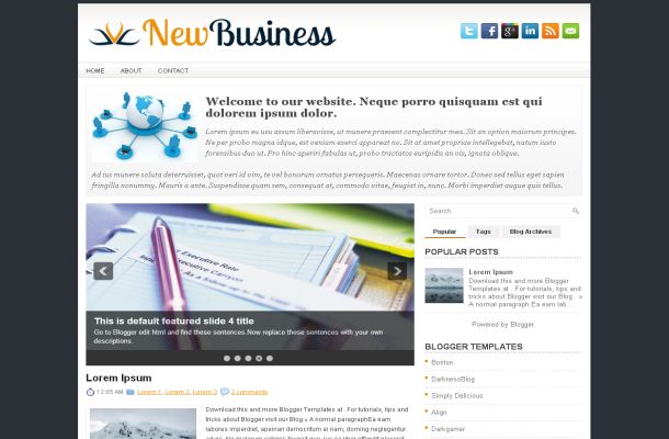 News Blog Magazine Grey Free Blogger Template - Free Website Templates ...