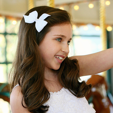 Rapunzel's Hair Clippy: Winter White Baby Bows