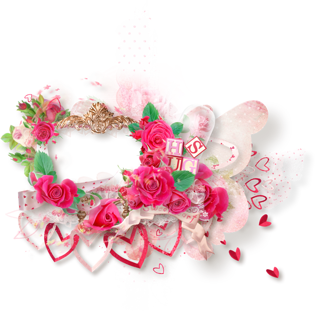 ForgetMeNot: pink roses cluster frames