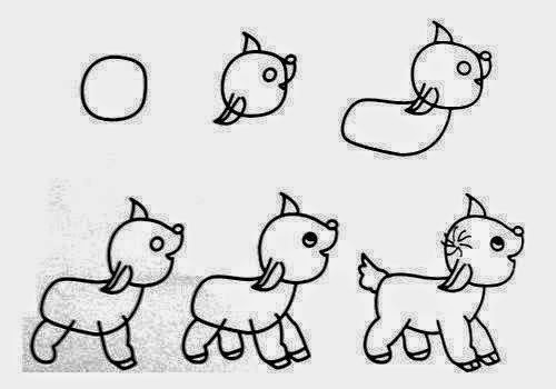 Easy Way How to Draw Sketches of Animal figures Step by Step for Kids ...
