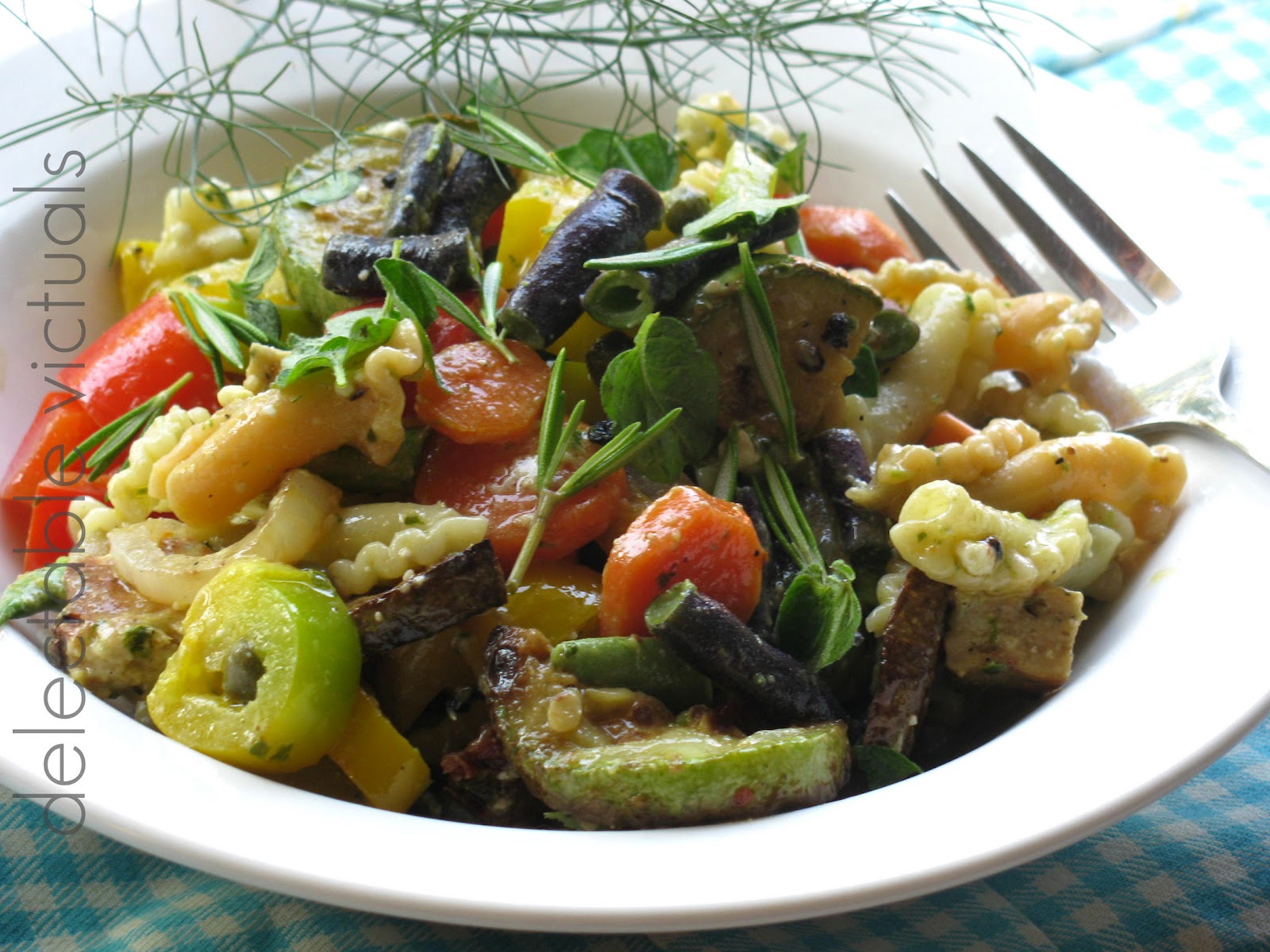 Delectable Victuals: Tricolor Gigli Salad with Roasted Squash, Bell ...