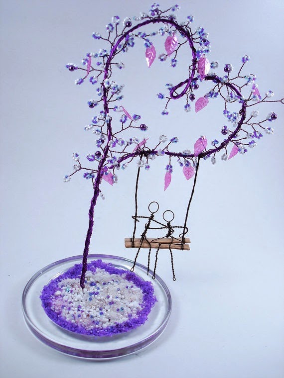 Heart Wire Sculpture Tree